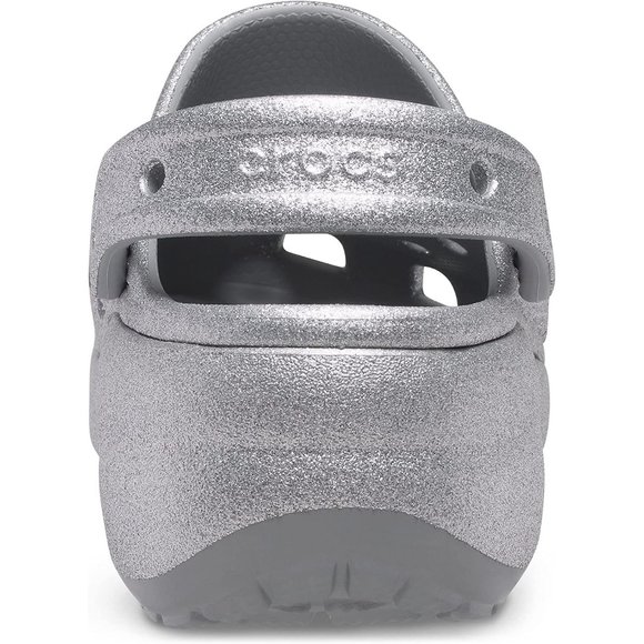 CROCS | Shoes | New Crocs Sizes 8 9 Womens Classic Platform Glitter Clog Silver | Poshmark